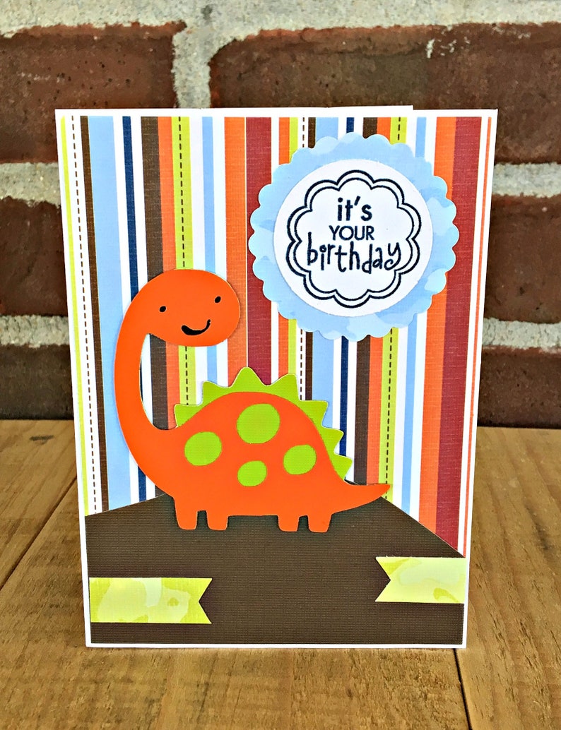 Happy Birthday Card for Boy Handmade Dinosaur Birthday Card - Etsy