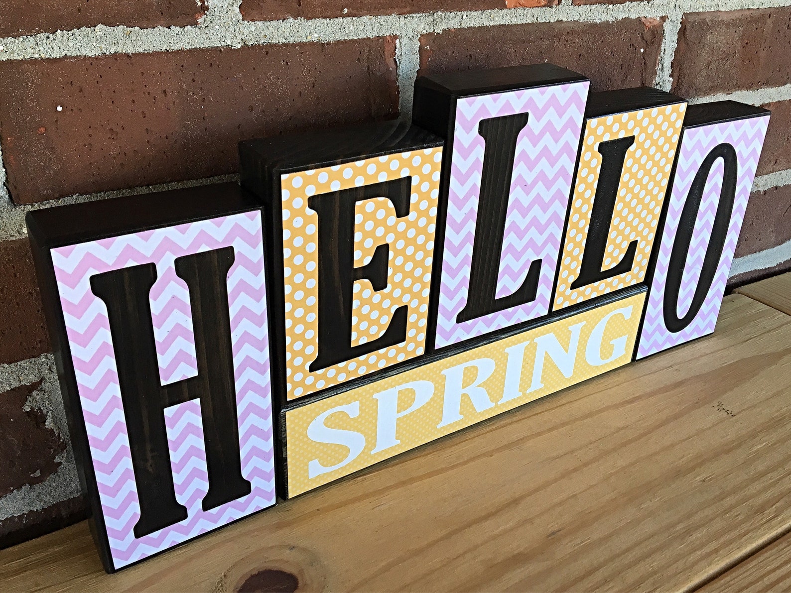 Happy Passover and Hello Spring Reversible Letter Block Set, Rustic ...