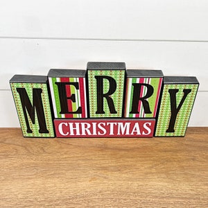 Reversible Merry Christmas and Happy Thanksgiving Letter Block Set for ...