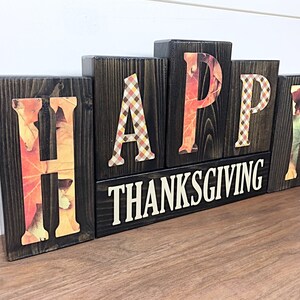Reversible Merry Christmas and Happy Thanksgiving Letter Block Set for ...