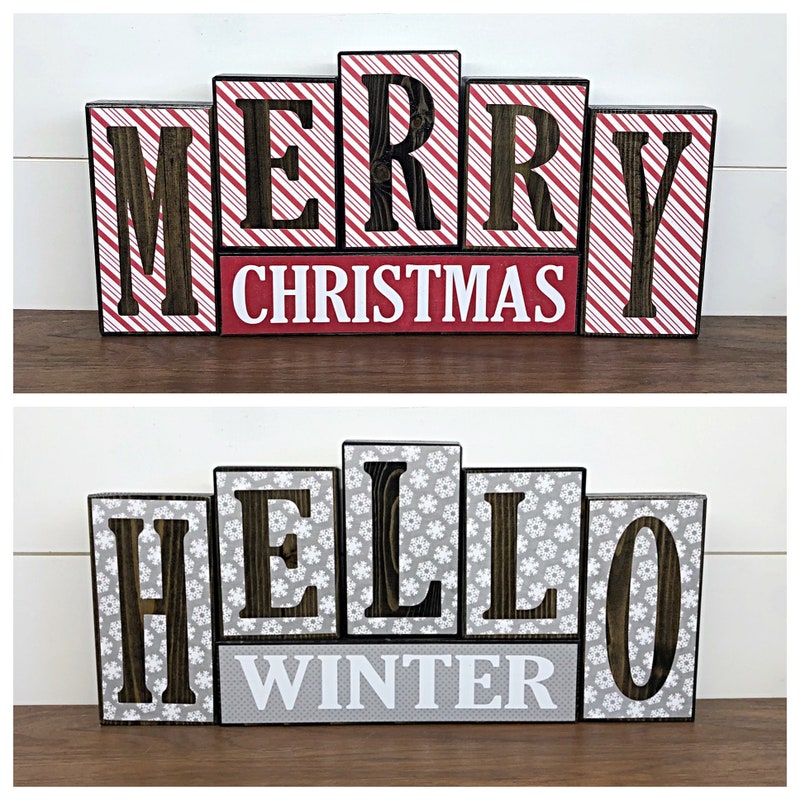 Christmas Block Letters - Etsy