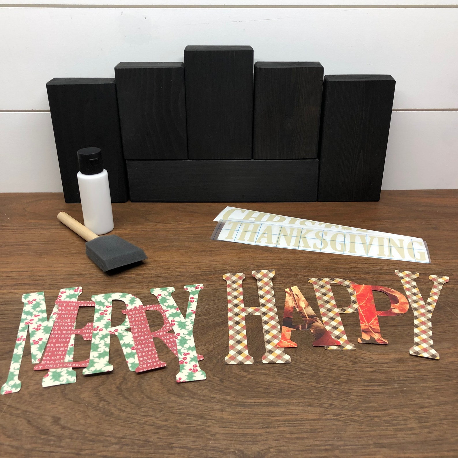 DIY Reversible Holiday Block Set Kit Do It Yourself Holiday - Etsy