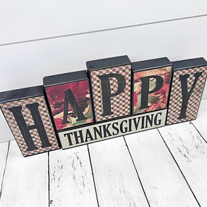 Reversible Merry Christmas and Happy Thanksgiving Letter Block Set ...