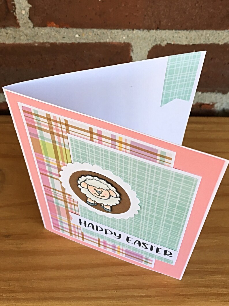 Cute Happy Easter Handmade Greeting Card With Sheep - Etsy