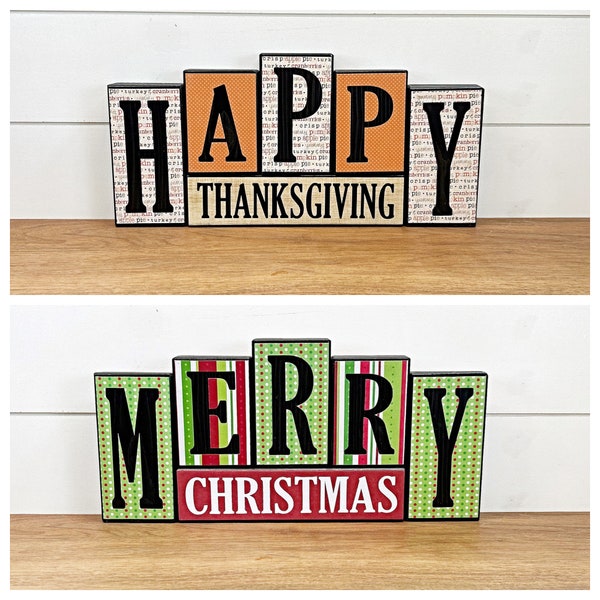 Christmas Block Letters - Etsy
