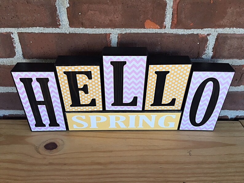 Happy Passover and Hello Spring Reversible Letter Block Set, Rustic ...