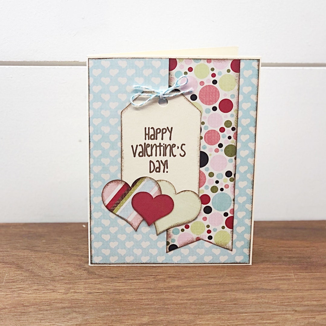 Happy Valentine's Day Card, Handmade Cute and Simple Valentine - Etsy