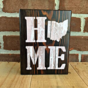 Ohio Home Rustic Wooden Block Sign, Farmhouse Style Decor for Shelf ...