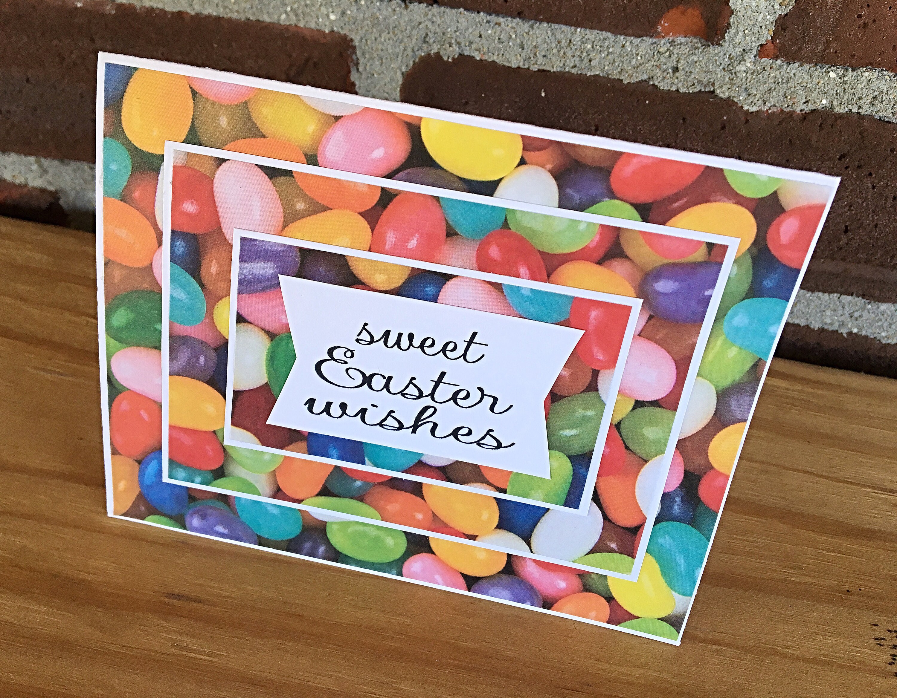 Cute Easter Card Set of 6 Sweet Easter Wishes Jelly Beans - Etsy