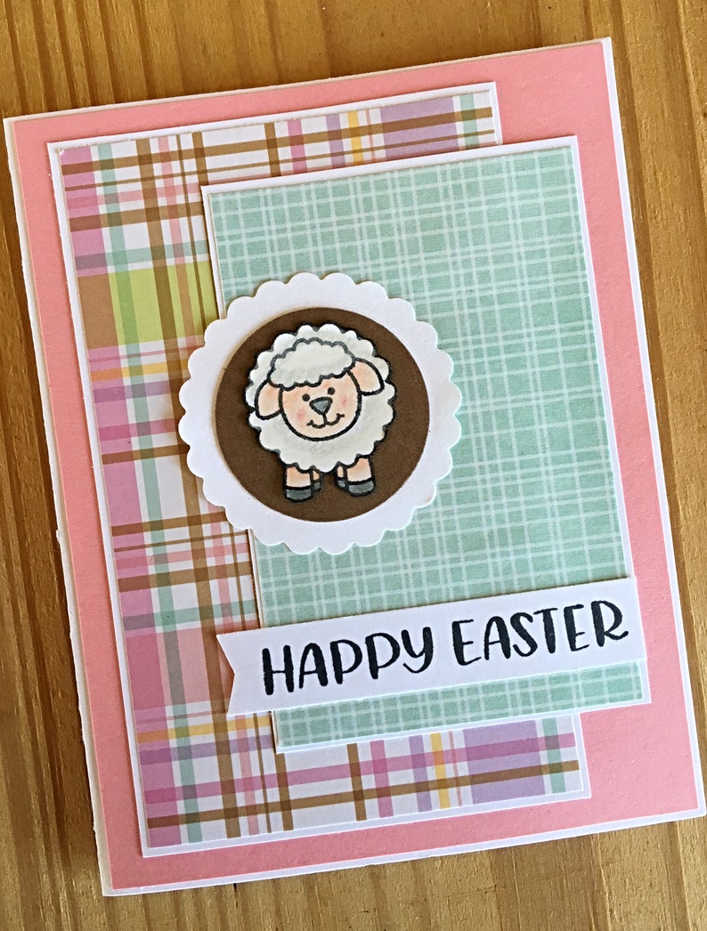 Cute Happy Easter Handmade Greeting Card With Sheep | Etsy