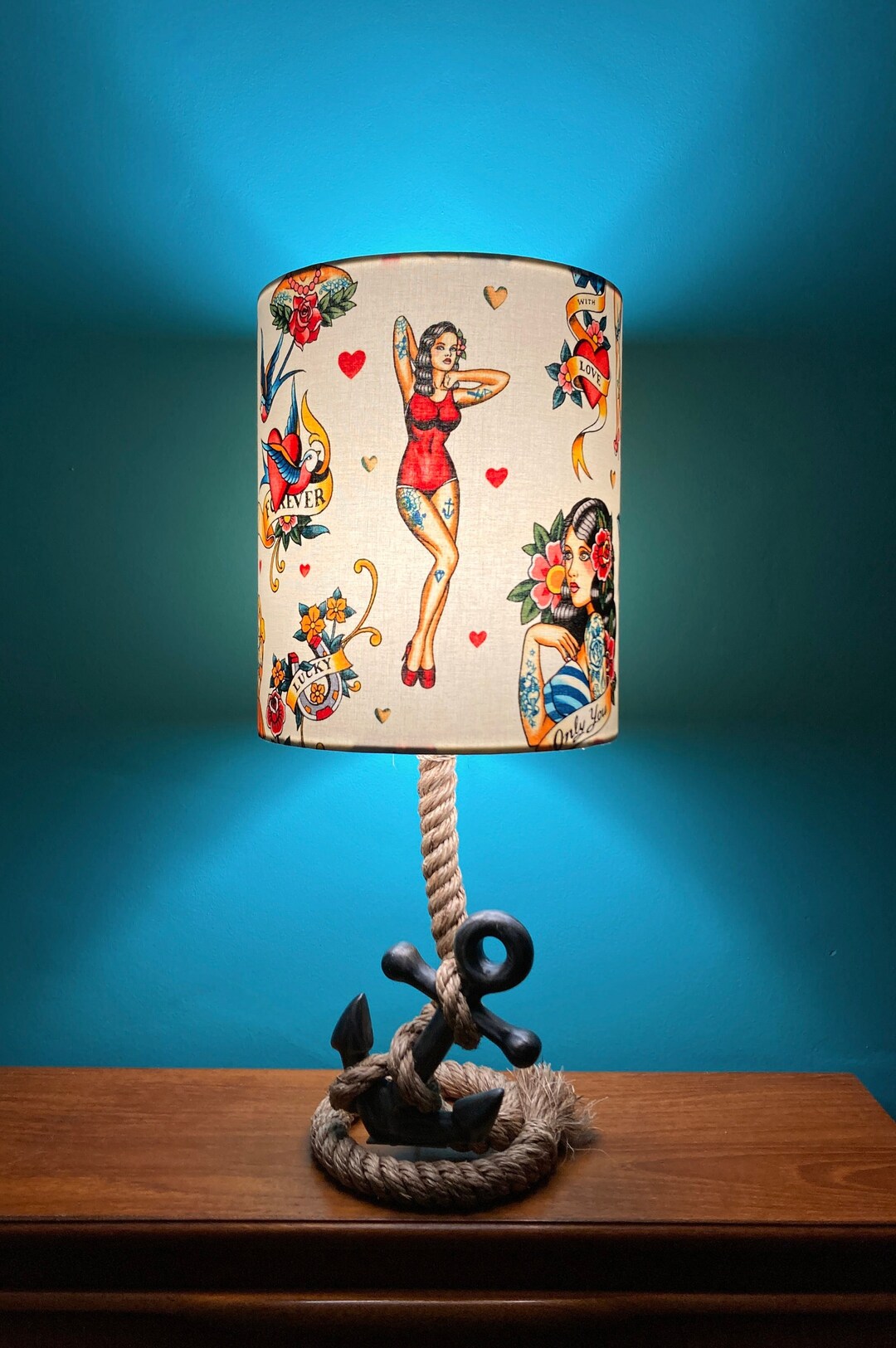 Anchor & Rope Pin-up Table Lamp - Etsy