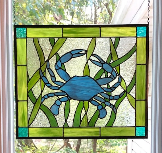 Blue Crab Stained Glass Pattern