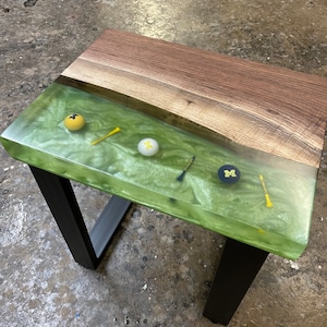 Golf Themed River Table Epoxy End Table Coffee Table - Etsy