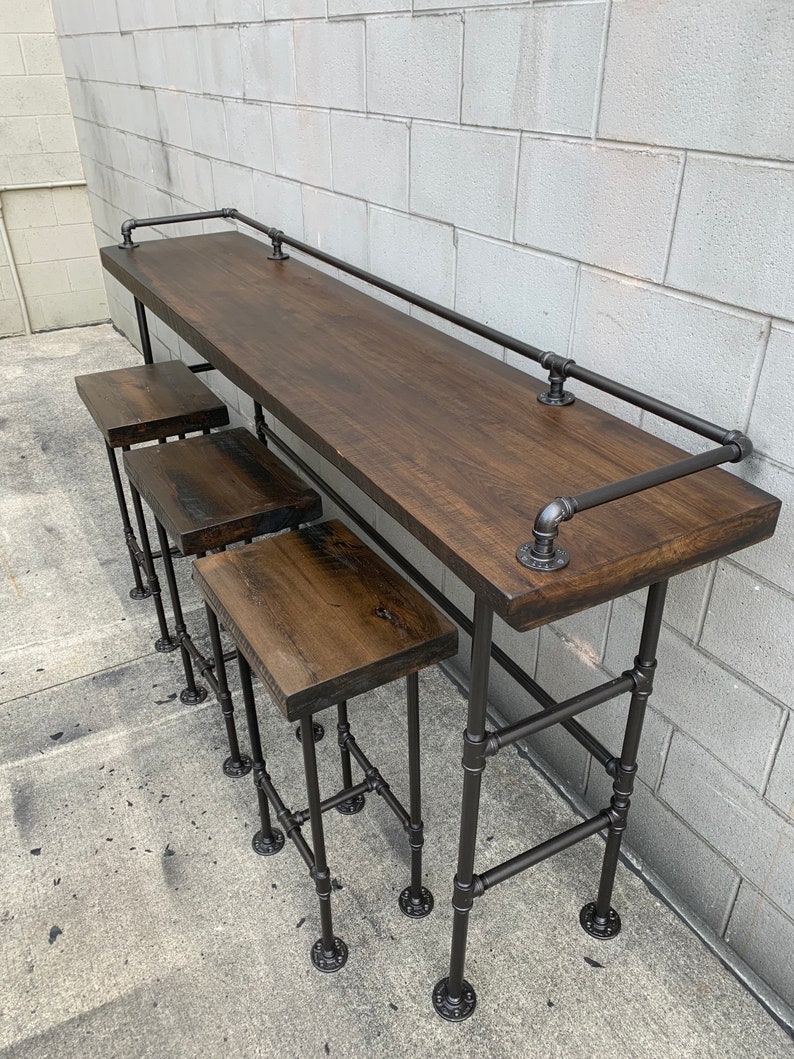 Reclaimed Barn Wood Sofa Bar Table 8 Foot - Etsy