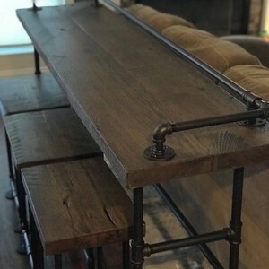 Reclaimed Barn Wood Sofa Bar Table - 6ft - Restaurant Counter Community ...