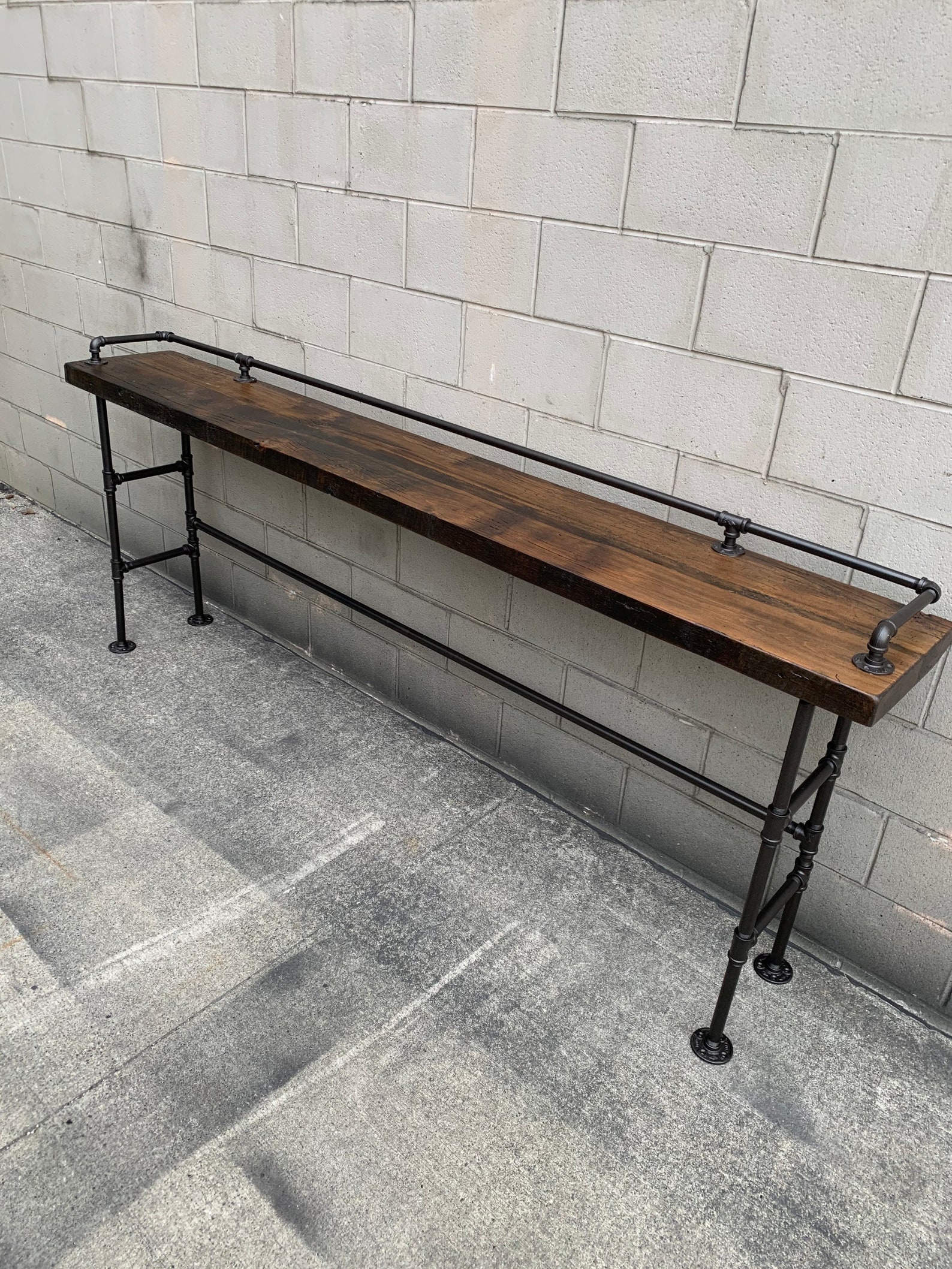 Reclaimed Barn Wood Sofa Bar Table 8 Foot | Etsy