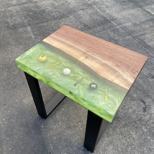 Golf Themed River Table Epoxy End Table Coffee Table - Etsy