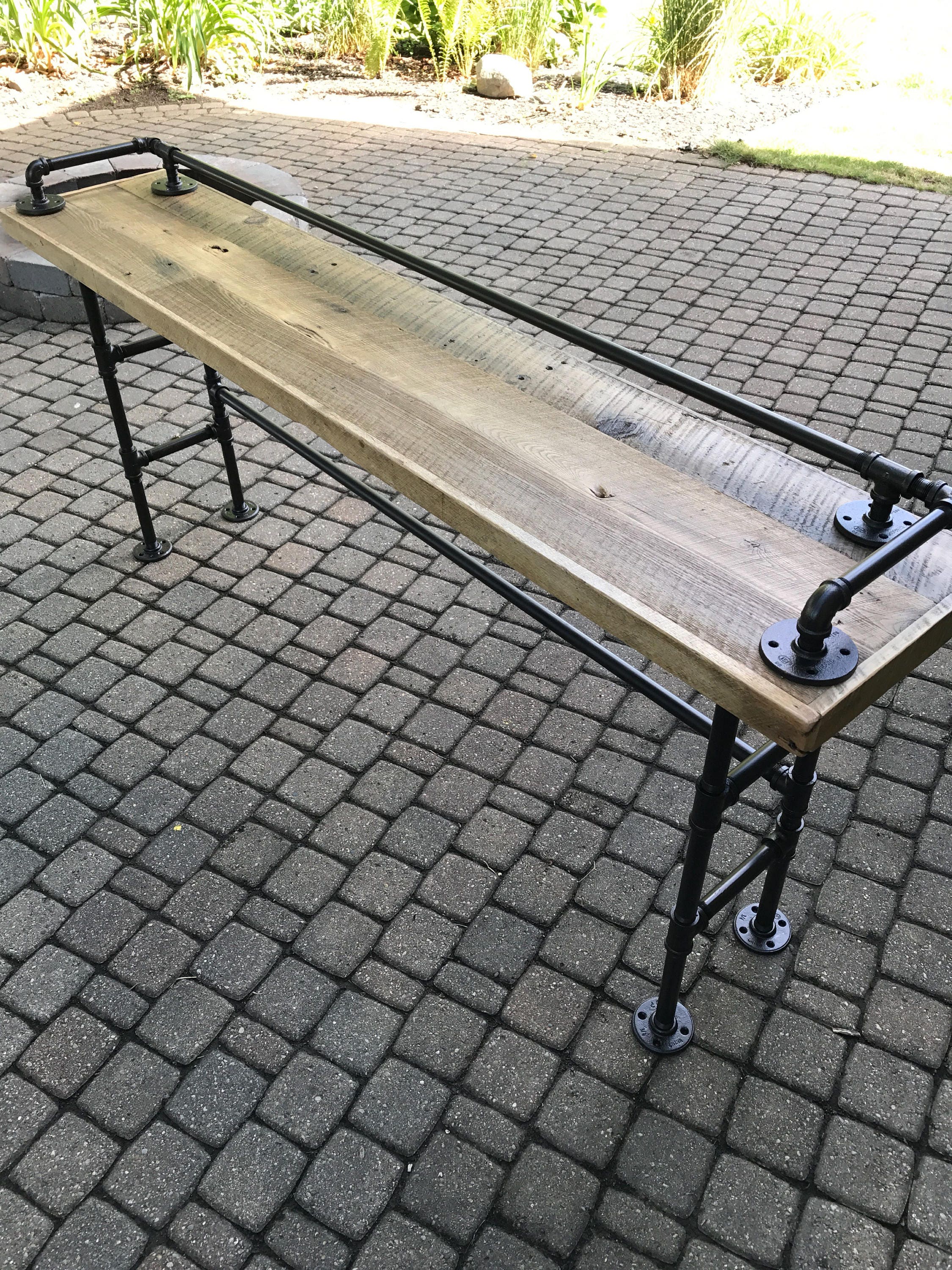 Reclaimed Barn Wood Rustic Sofa Bar Table - Etsy