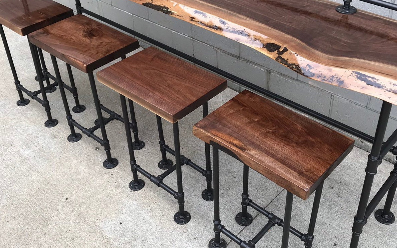 Live Edge Walnut Bar Stool - Etsy