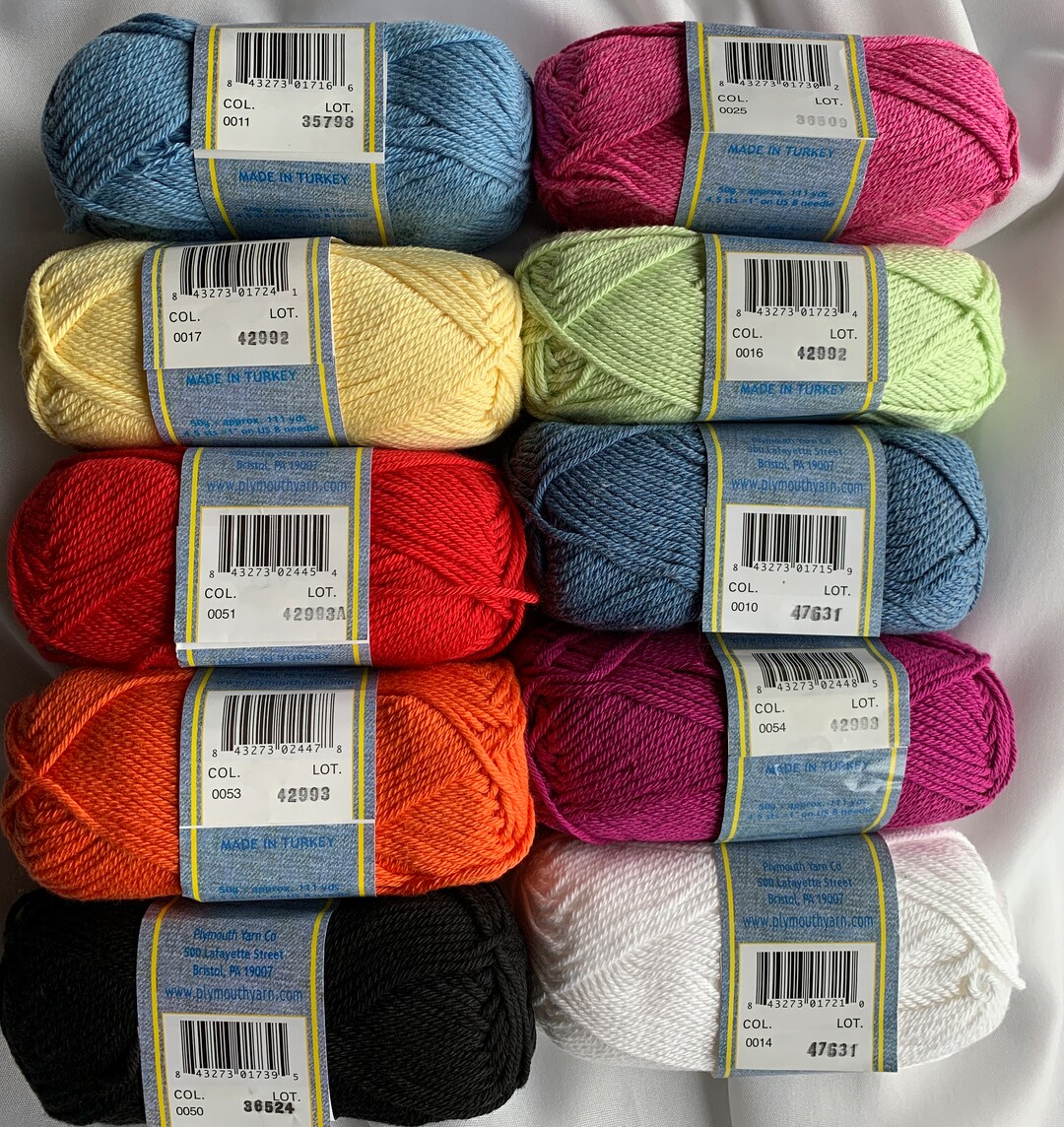Plymouth Yarn Jeannee Knitting Worsted Weight Yarn Cotton Acrylic Blend ...