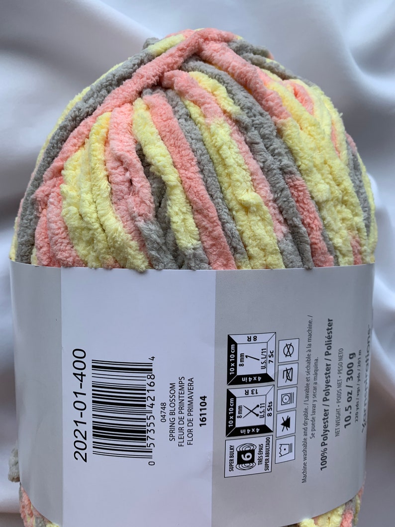 SPRING BLOSSOM 04748 Bernat Baby Blanket Yarn~220yds~ 10.5 Oz Super ...
