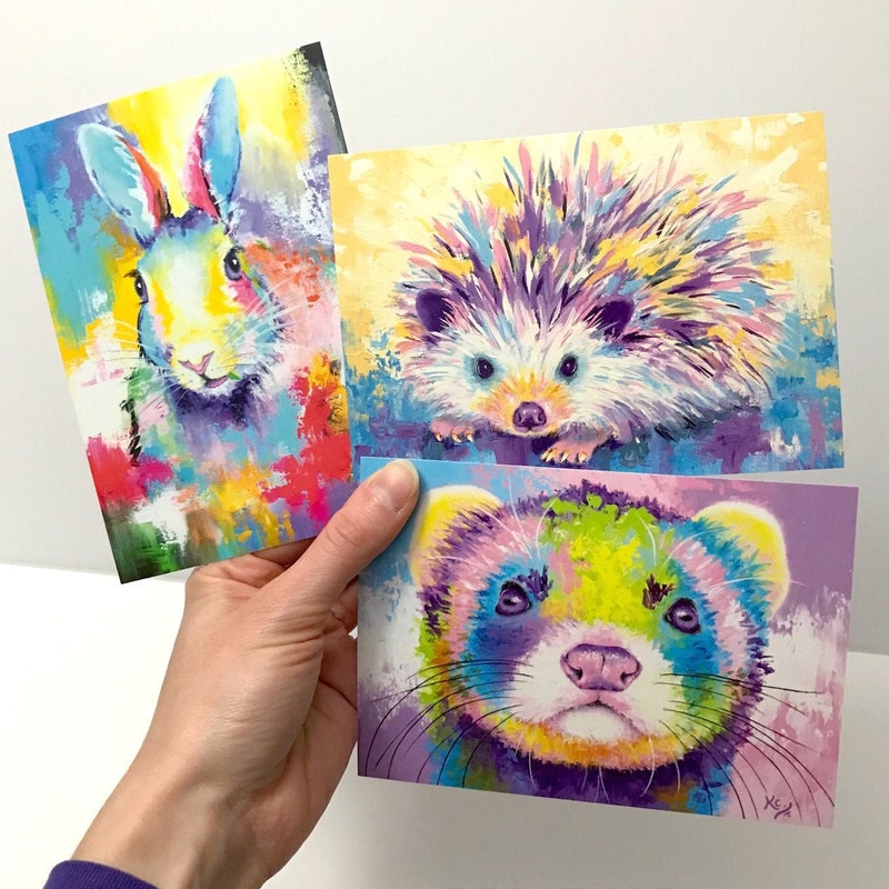 Rabbit Postcard - Etsy