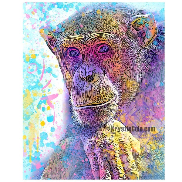 Chimpanzee Art - Etsy