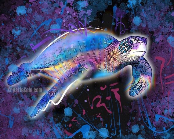 Psychedelic Turtle Psychedelic Turtle Etsy UK