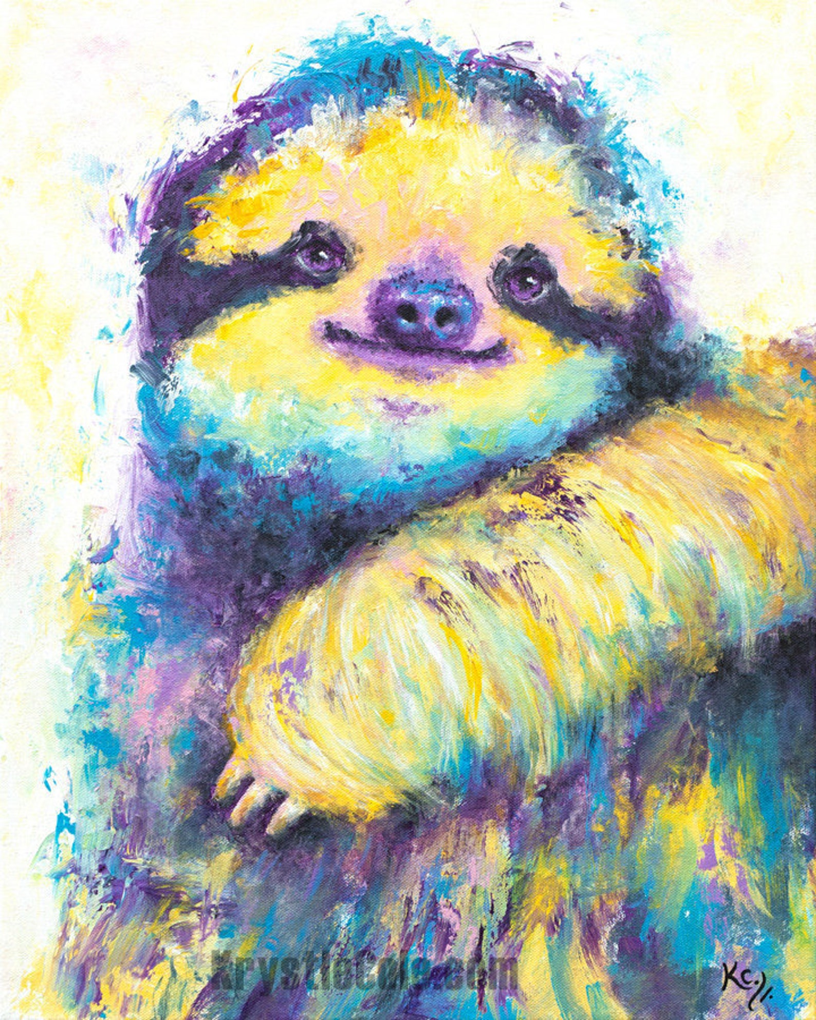 Sloth Art Sloth Gifts. Sloth Print on CANVAS or PAPER. Sloth - Etsy Ireland
