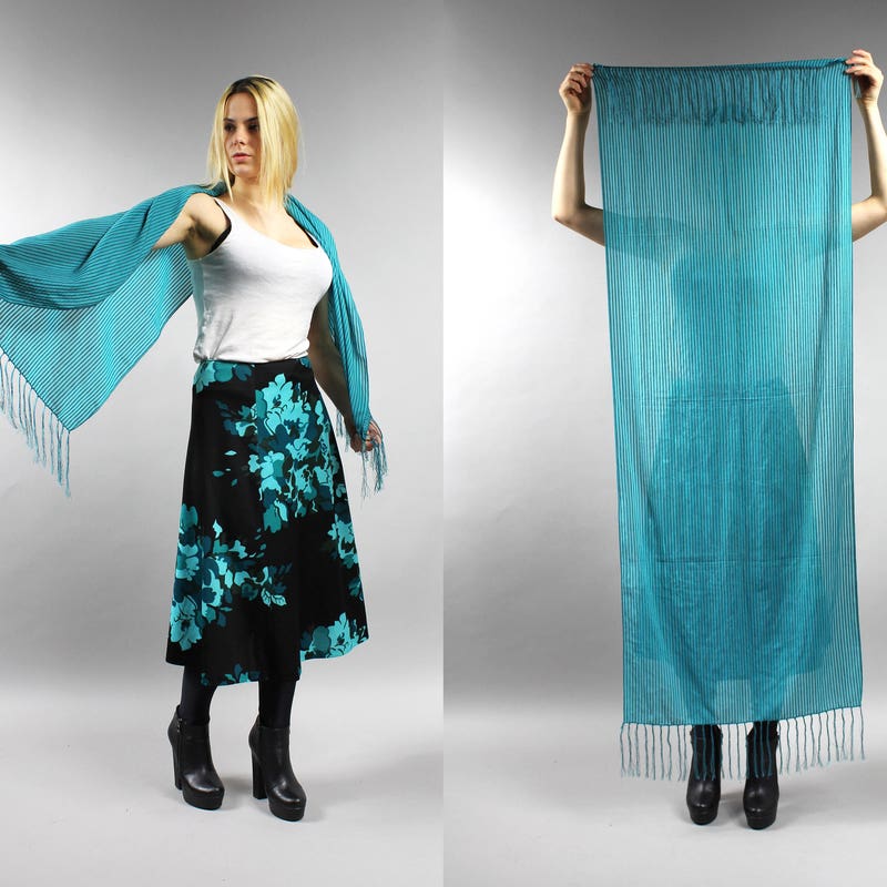 Turquoise Scarves - Etsy