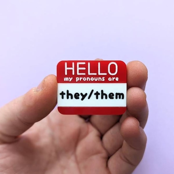 Pronoun Pins - Etsy