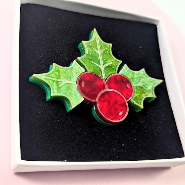 Holly Brooch - Etsy