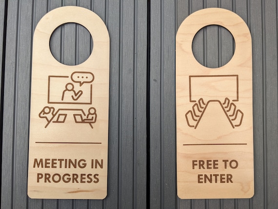 Meeting in Progress Sign Free to Enter Sign Do Not Disturb - Etsy