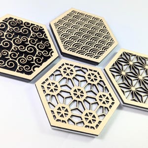 Japanese Style Coasters Set of 4 / Japanese Patterns / Japan Coasters ...