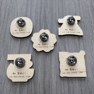 Japanese Style Wood Pin Badges Brooch / Koinobori Pin/ Sakura Pin ...