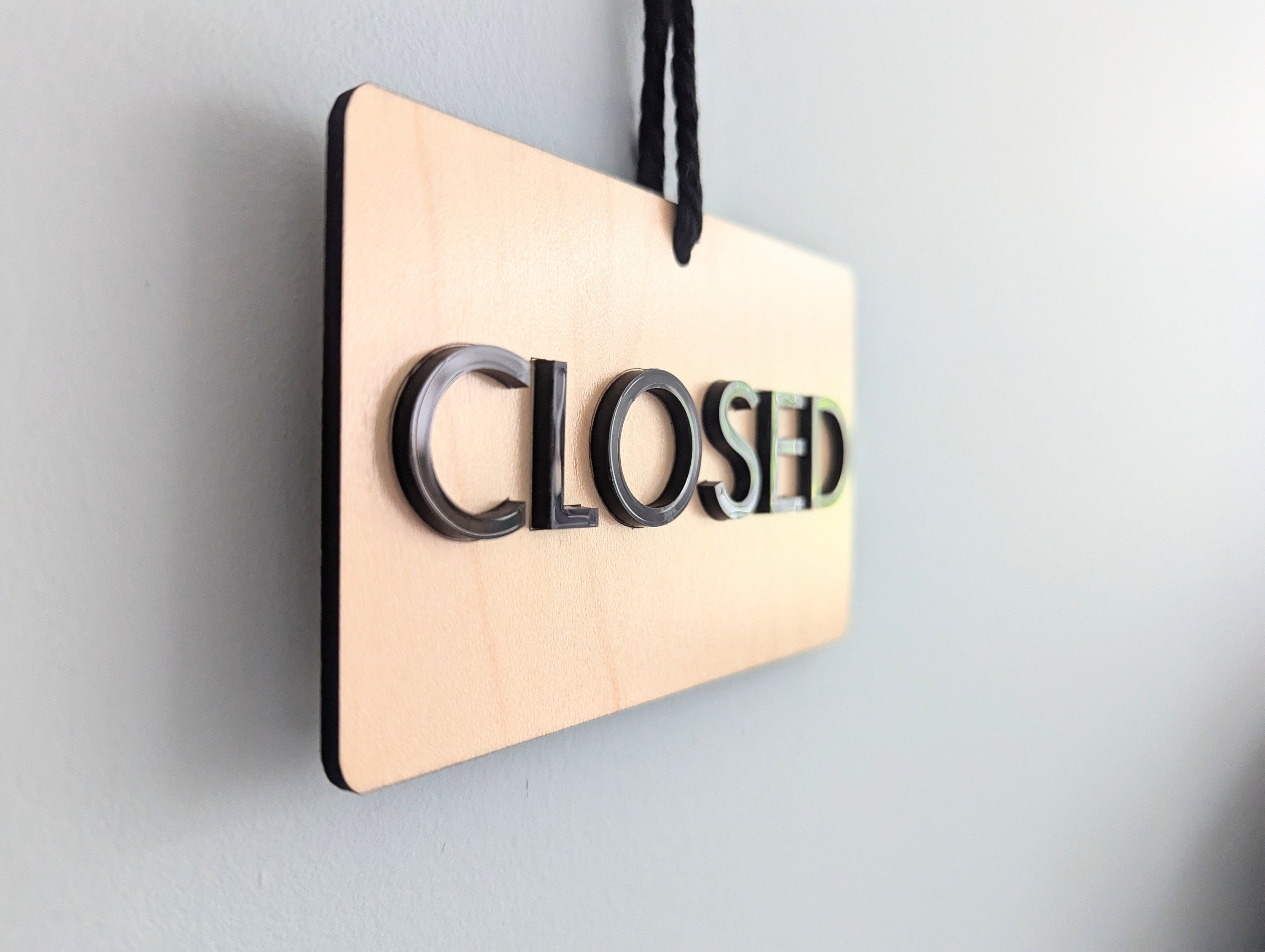 Open Closed Door Sign Shop Sign Wood and 3d Acrylic Letters Door Hanger ...