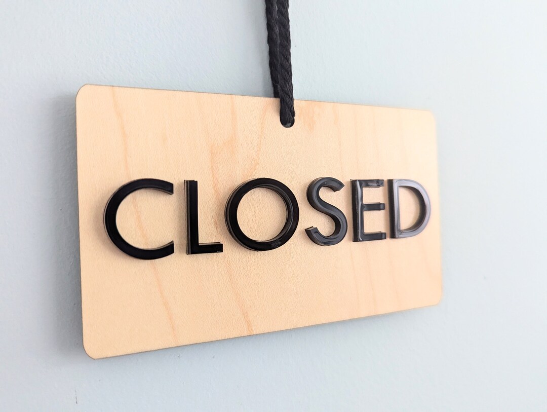 Open Closed Door Sign Shop Sign Wood and 3d Acrylic Letters Door Hanger ...