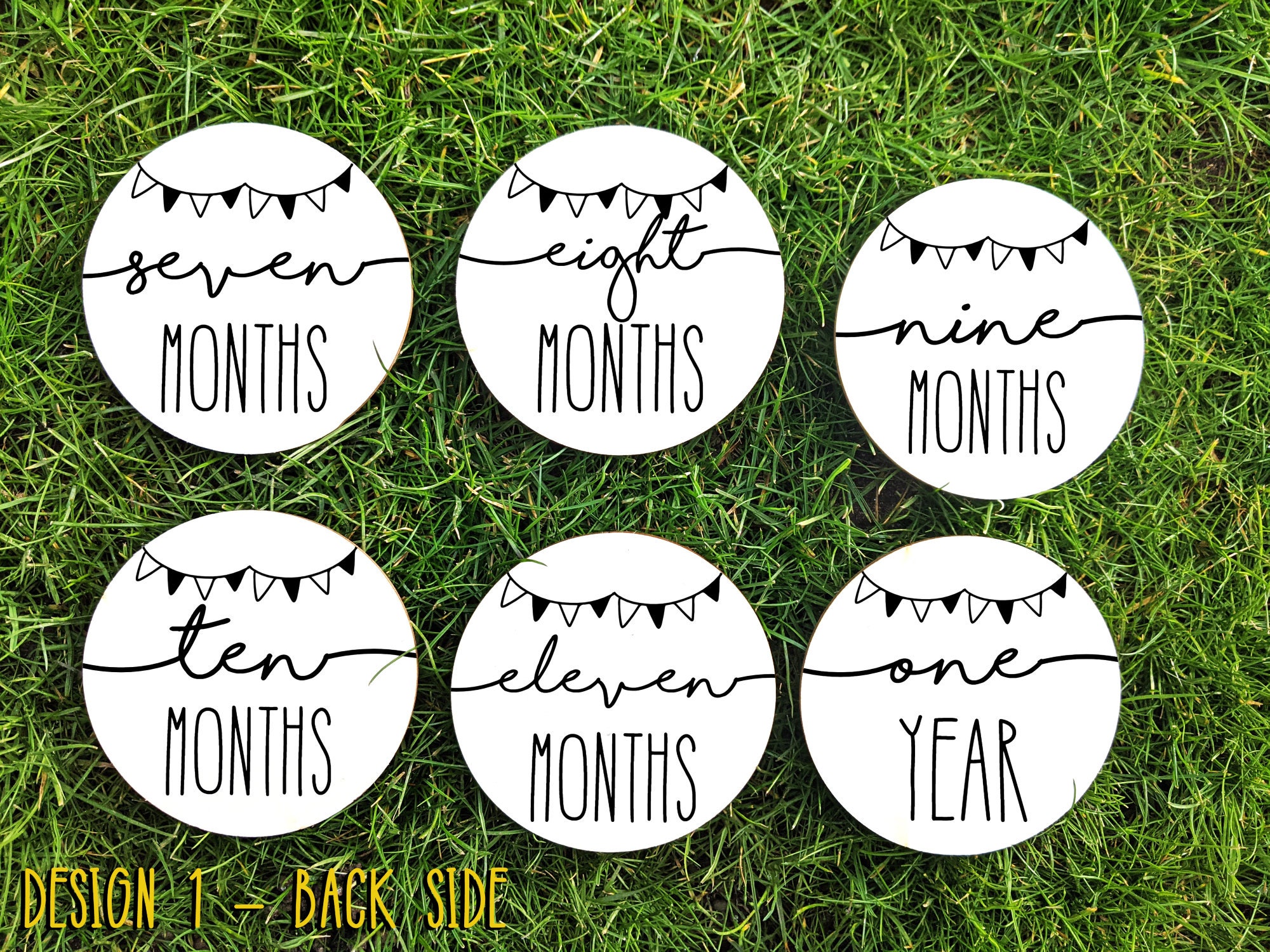 Personalized Baby Milestone Plaques 6 or 7 Wooden 12 Months - Etsy UK
