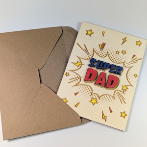 Father's Day Card Wood With Paint and Brush, Super Dad Paint Your Own ...