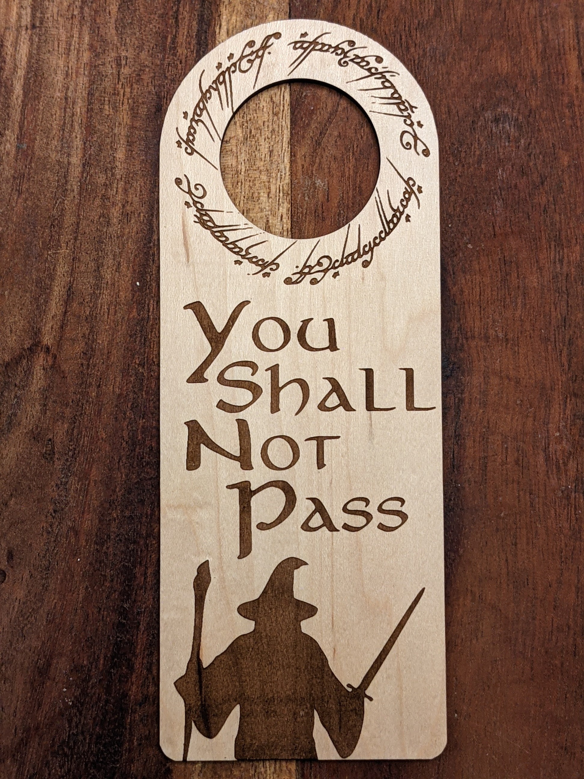 LOTR Hobbit hole sign door oak wood — Chikaishop