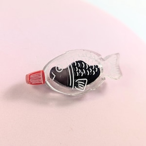 Soy Sauce Fish Bottle Brooch Japanese Bento Acrylic Pin / Japanese Food ...