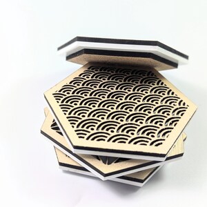 Japanese Style Coasters Set of 4 / Japanese Patterns / Japan Coasters ...