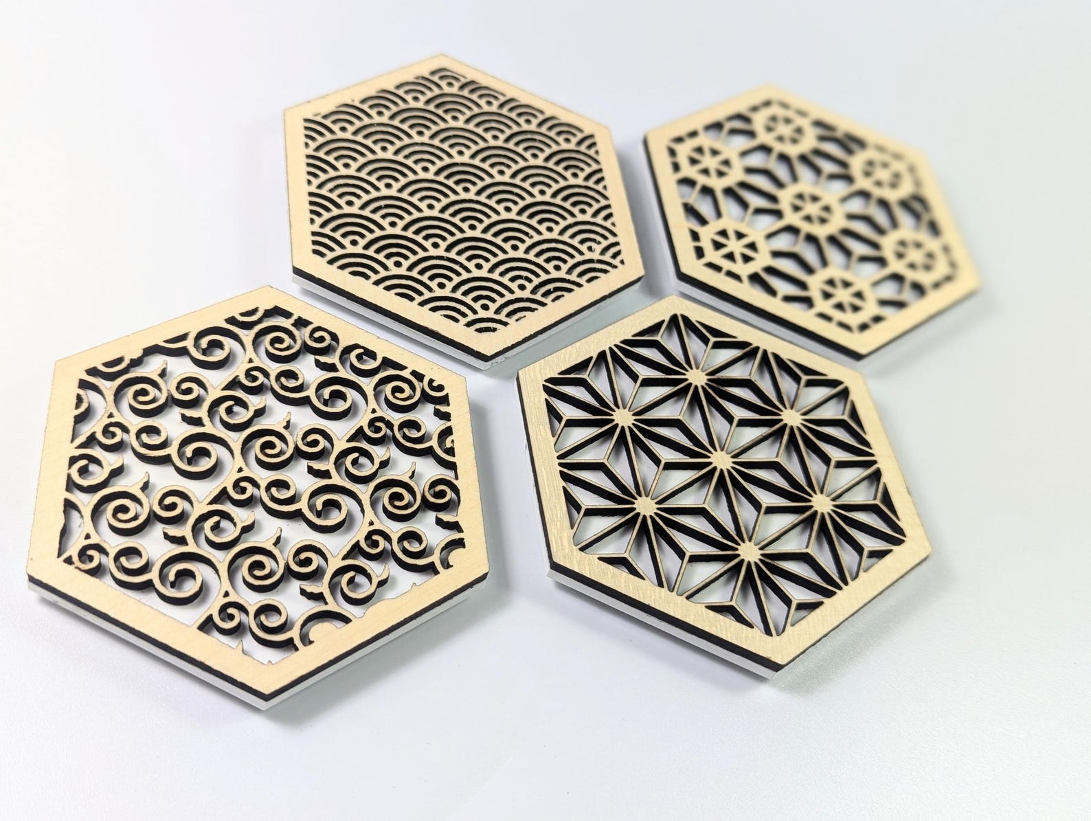 Japanese Style Coasters Set of 4 / Japanese Patterns / Japan Coasters ...