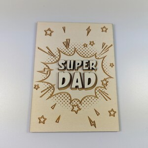 Father's Day Card Wood With Paint and Brush, Super Dad Paint Your Own ...