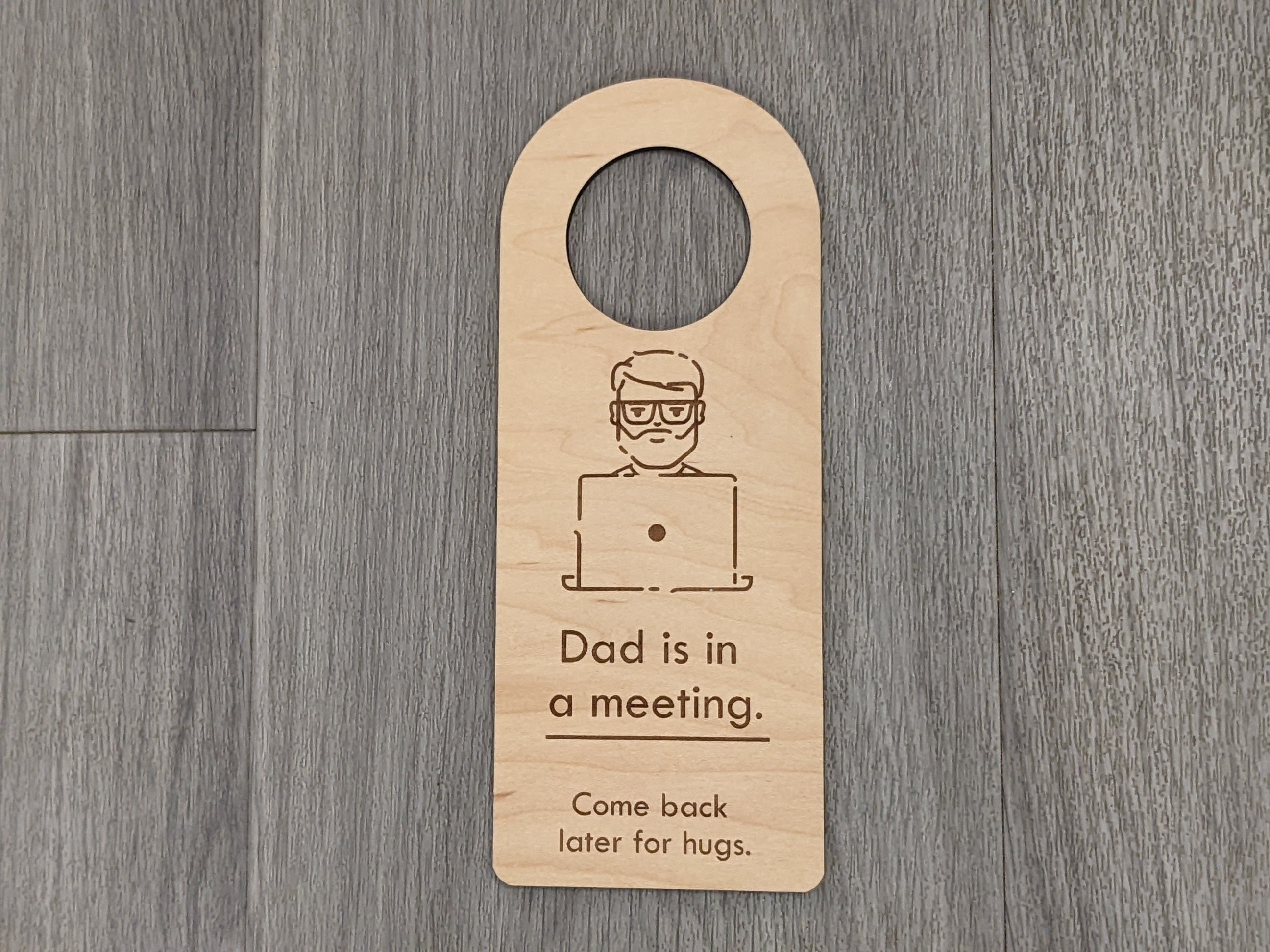 Dad is on a Meeting Do Not Disturb Sign Work Wooden Door Hanger, Zoom ...