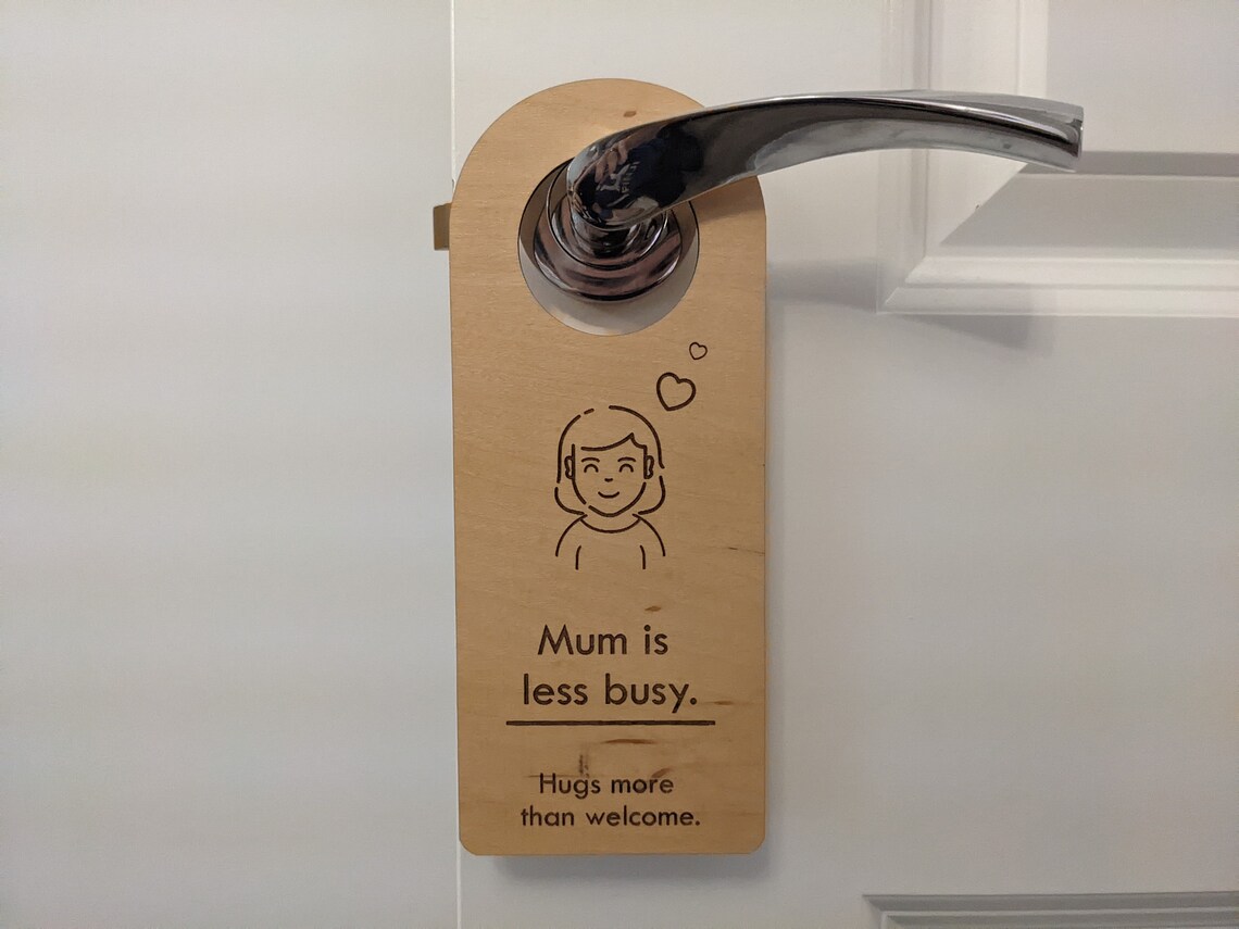 Mum is on a Meeting Do Not Disturb Sign Work Wooden Door Hanger, Zoom ...