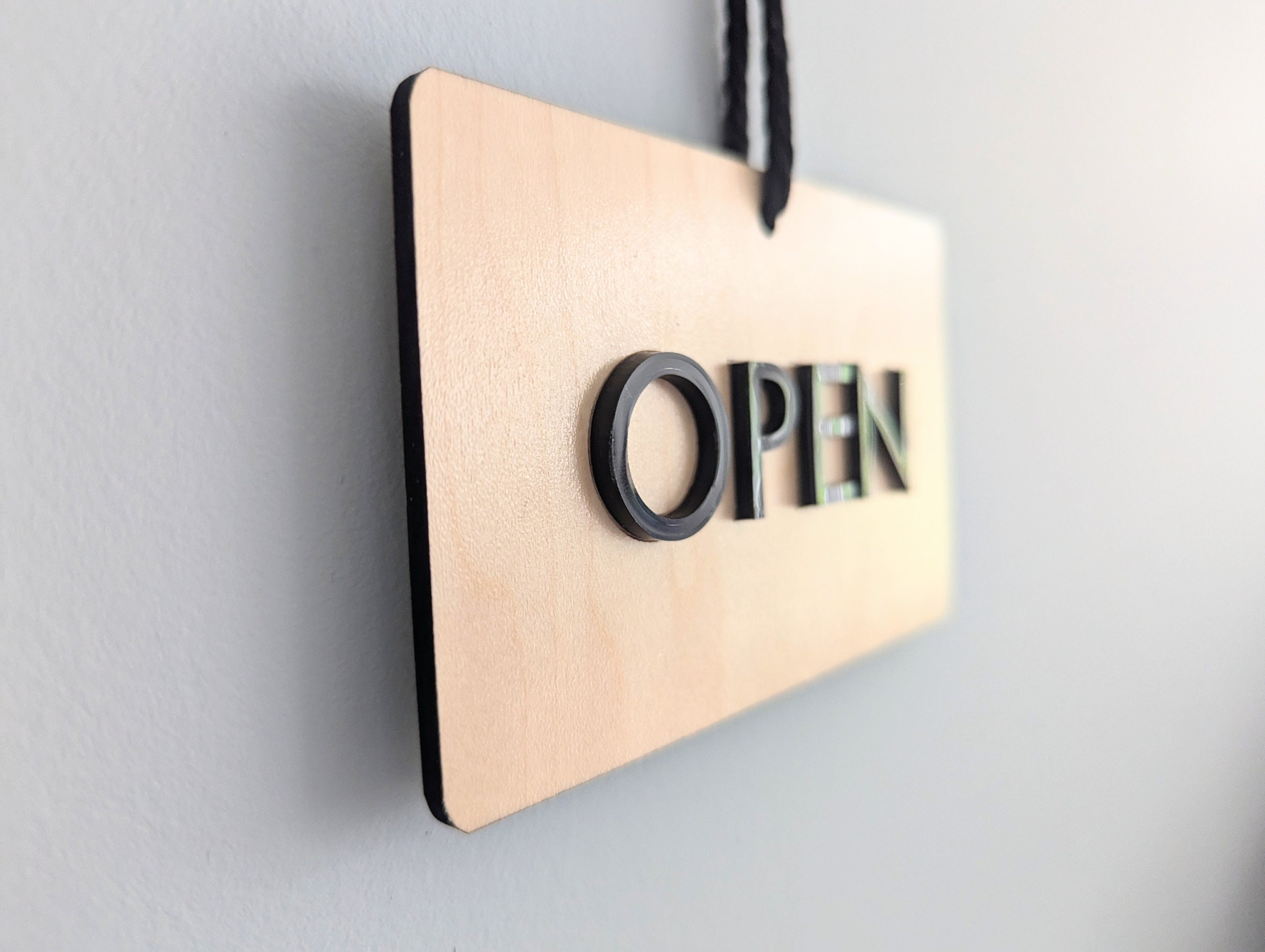 Open Closed Door Sign Shop Sign Wood and 3d Acrylic Letters Door Hanger ...