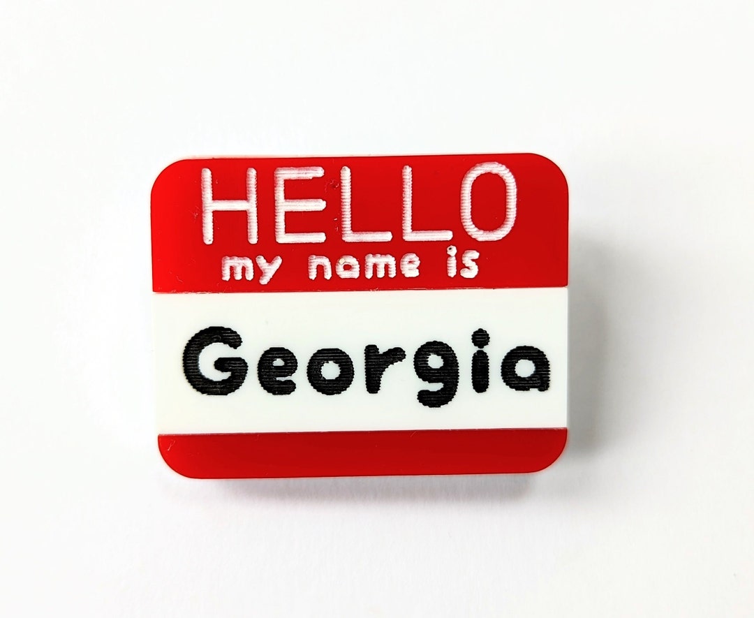 Custom Name Pin Brooch Acrylic Badge / Teacher Name Badge / Event Name ...