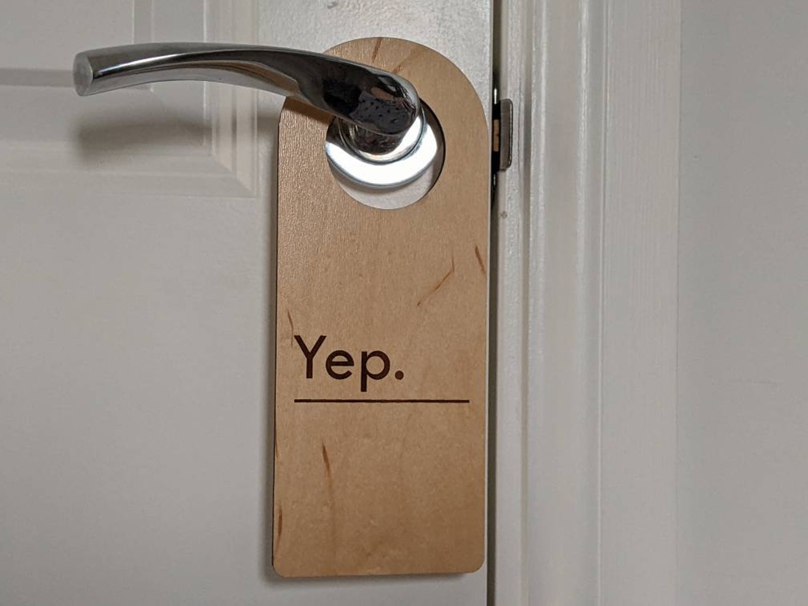 Do Not Disturb Yep Nope Sign Work Wooden Door Hanger Zoom | Etsy
