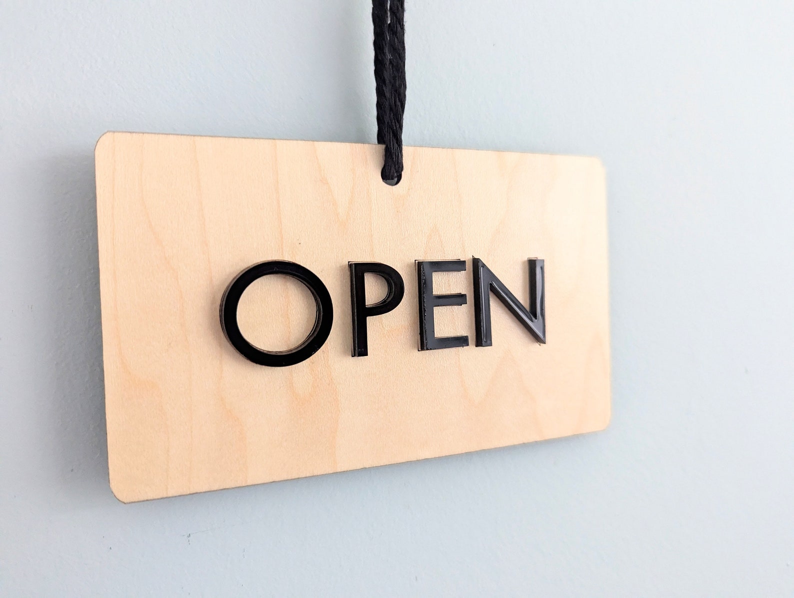 Open Closed Door Sign Shop Sign Wood and 3d Acrylic Letters Door Hanger ...